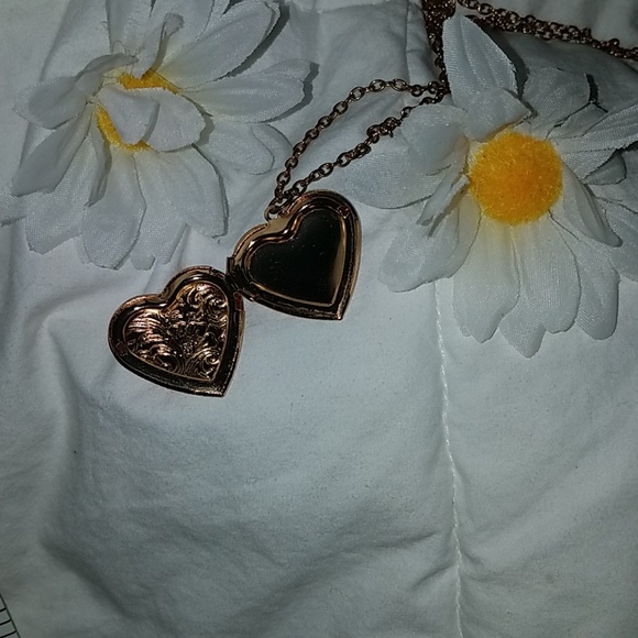Claire's | Jewelry | Rose Gold Heart Lockett Necklace | Poshmark